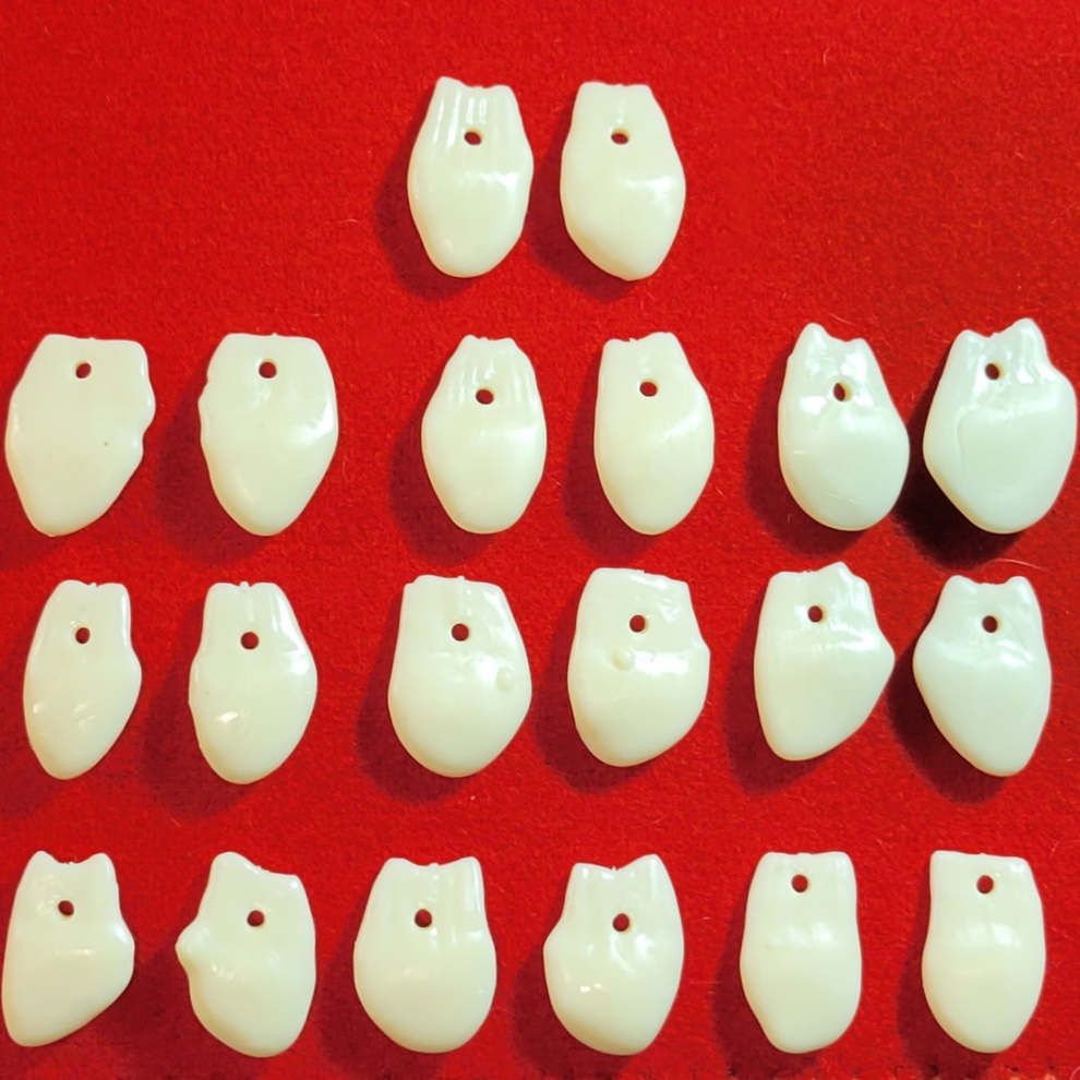 Simulated Elk Teeth, 20 Shapes, approx. 100 count – Shokota Pow-Wow Supply